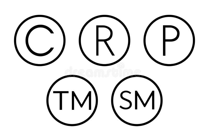 Copyright Registered Patent Trademark and Service Mark Icon Set Stock ...