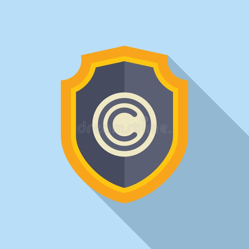Copyright Shield Protection Icon Flat Vector. Civil Tax Stock ...