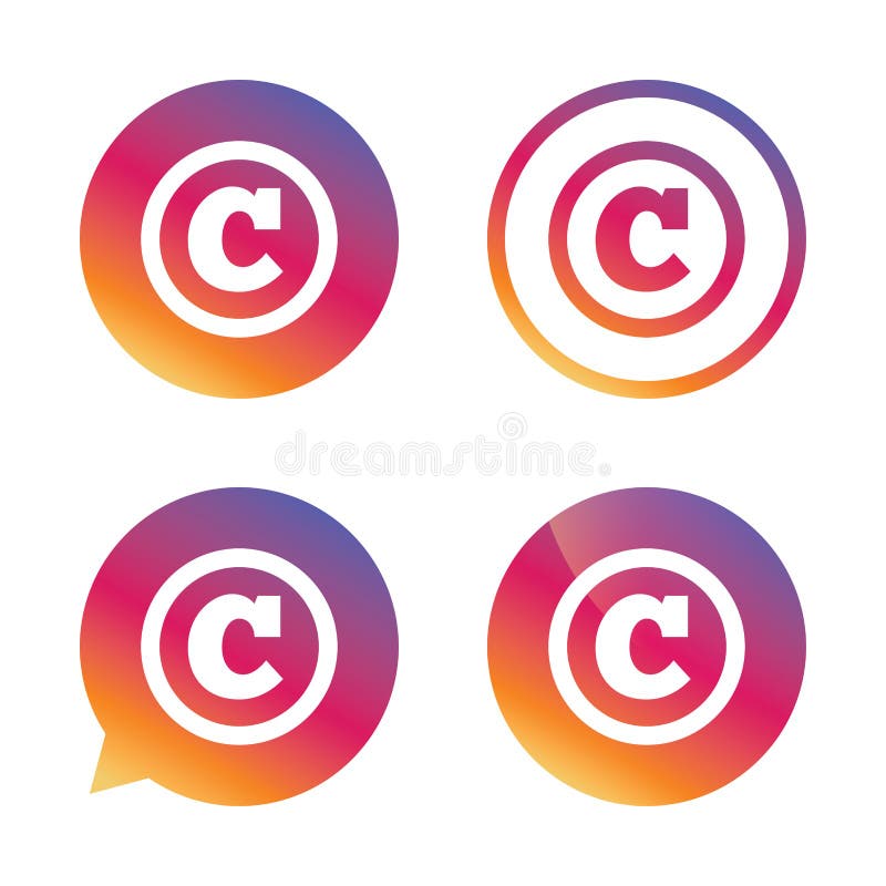 Copyright Sign Icon. Copyright Button Stock Vector - Illustration of ...