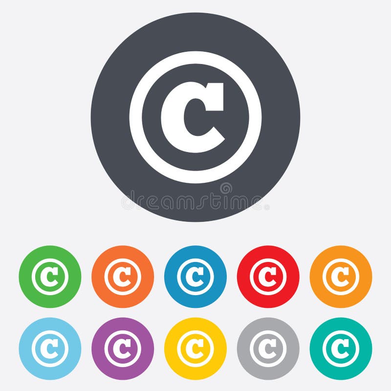 Copyright Sign Icon. Copyright Button Stock Illustration - Illustration ...