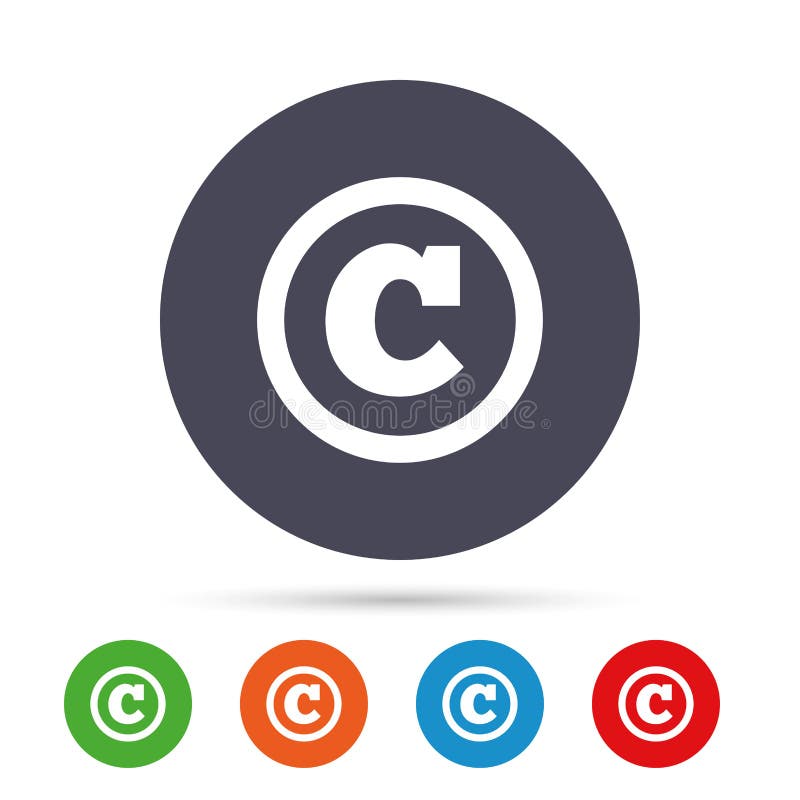 Copyright Sign Icon. Copyright Button Stock Vector - Illustration of ...