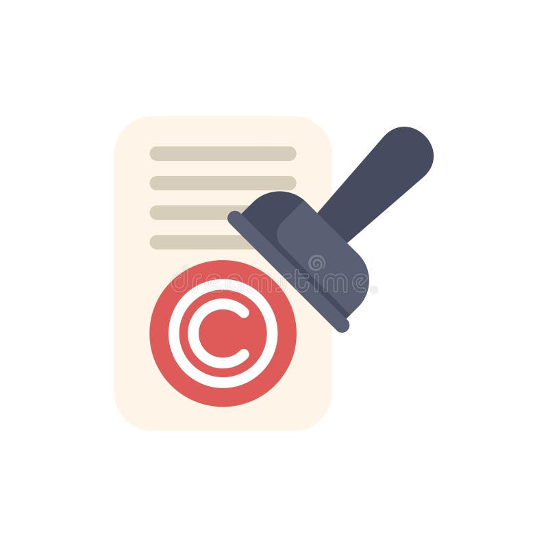 Copyright Stamp Being Applied To Document Stock Vector - Illustration ...