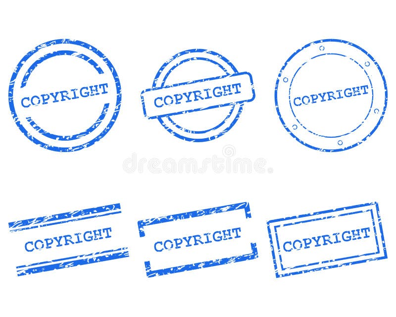 Copyright stamps stock vector. Illustration of blue - 186945615