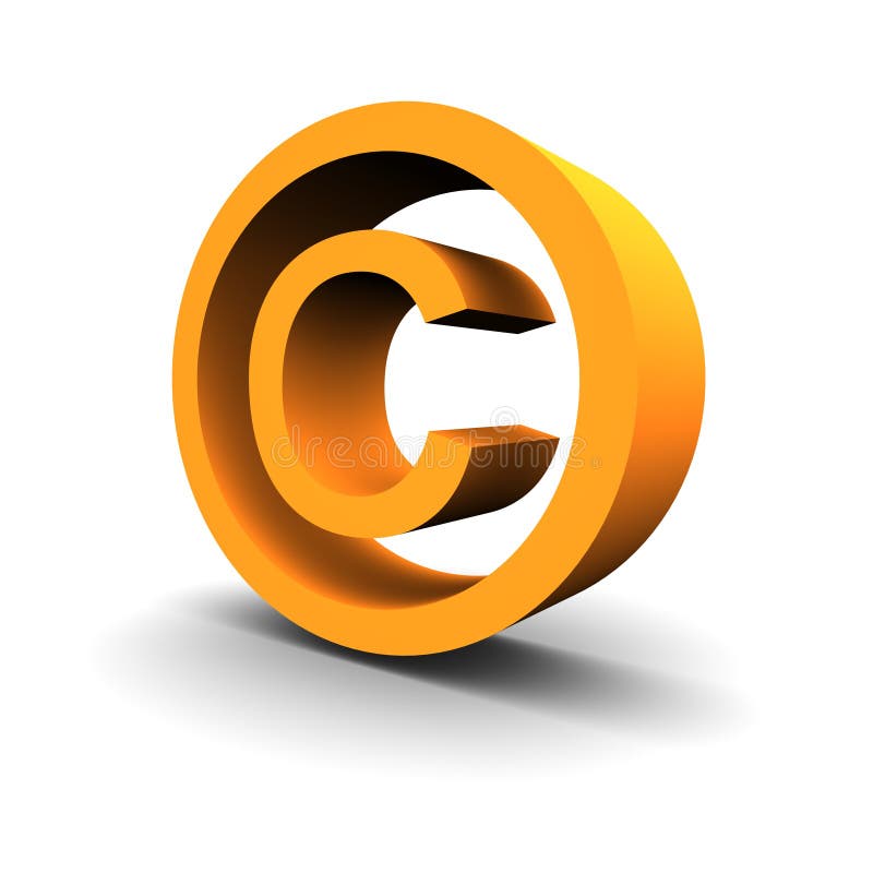 Copyright symbol 3d stock illustration. Illustration of gold - 6629157