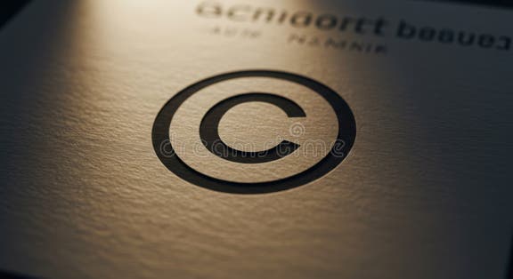 Copyright Symbol in Black on Textured Paper Stock Photo - Image of ...