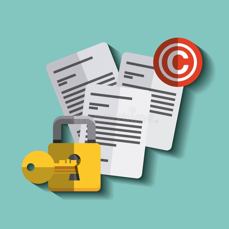 Copyright symbol design stock illustration. Illustration of isometric ...