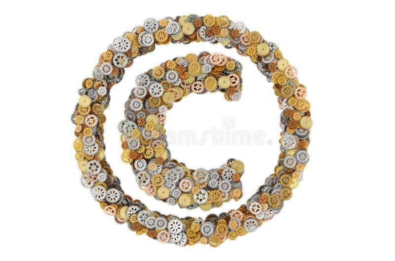 Copyright Symbol from Gears, 3D Rendering Stock Illustration ...