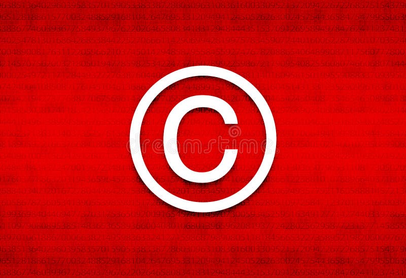 Copyright Symbol Icon Abstract Digital Screen Red Background ...