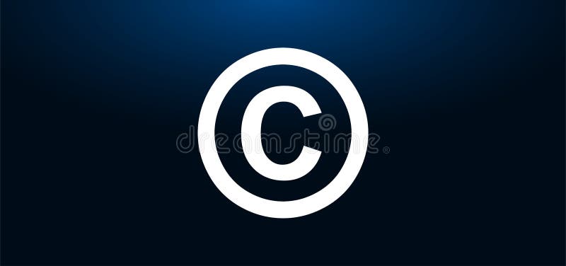 Copyright Symbol Icon Crystal Blue Banner Background Stock Illustration ...