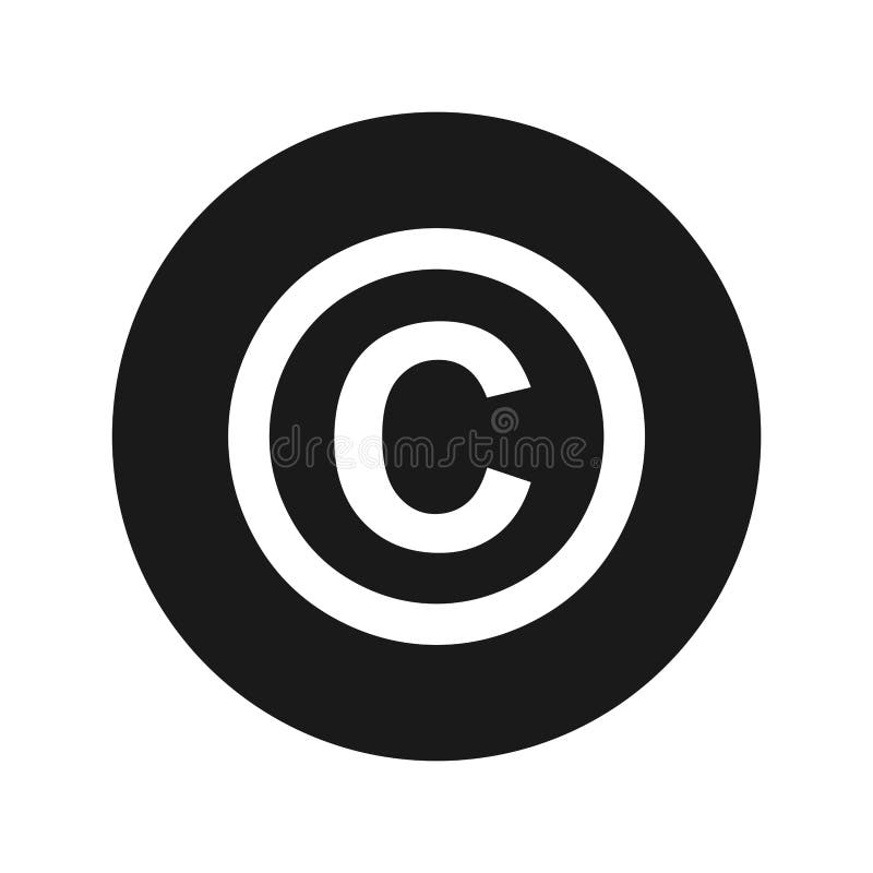 Copyright Symbol Icon Flat Black Round Button Vector Illustration Stock ...