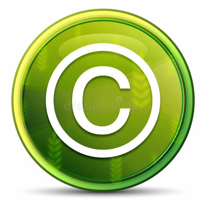 Copyright Symbol Icon Futuristic Blue Round Button Vector Illustration ...