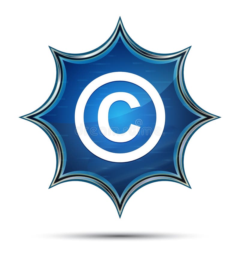 Copyright Symbol Icon Magical Glassy Sunburst Blue Button Stock ...