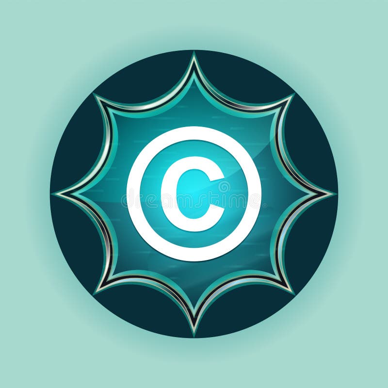 Copyright Symbol Icon Magical Glassy Sunburst Blue Button Sky Blue ...