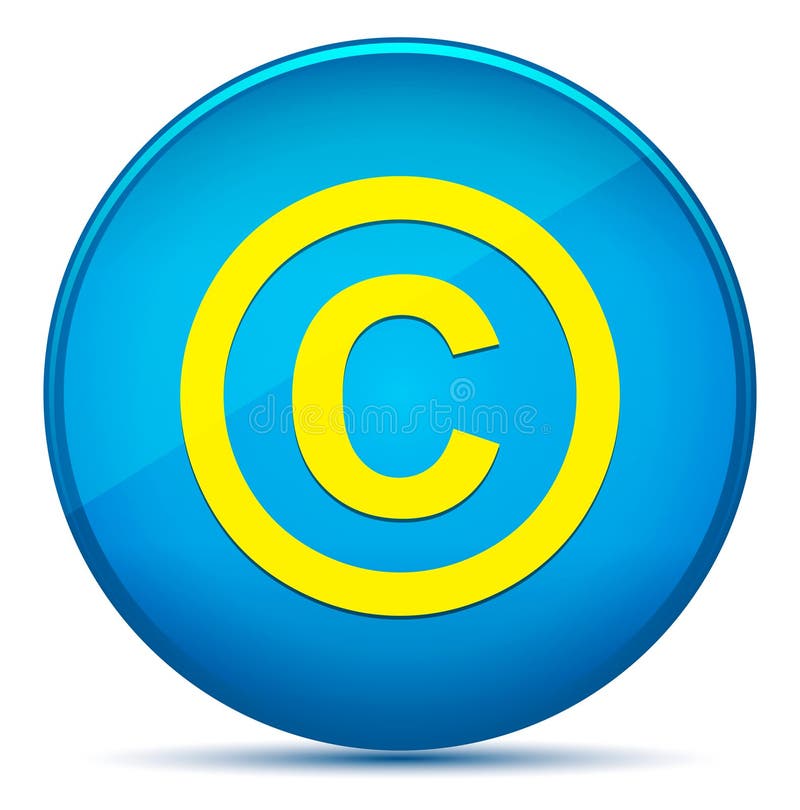 Copyright Symbol Icon Modern Flat Cyan Blue Round Button Stock ...