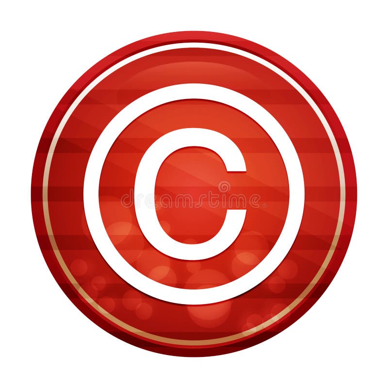 Copyright Symbol Icon Realistic Diagonal Motion Red Round Button ...