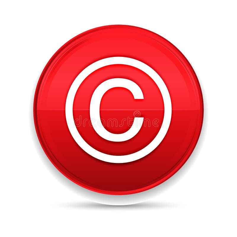 Copyright Symbol Icon Shiny Luxury Design Red Button Vector Stock ...