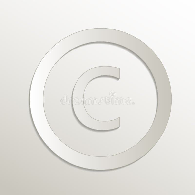 Copyright Symbol, Letter C Icon, Card Paper 3D Natural Stock Vector ...