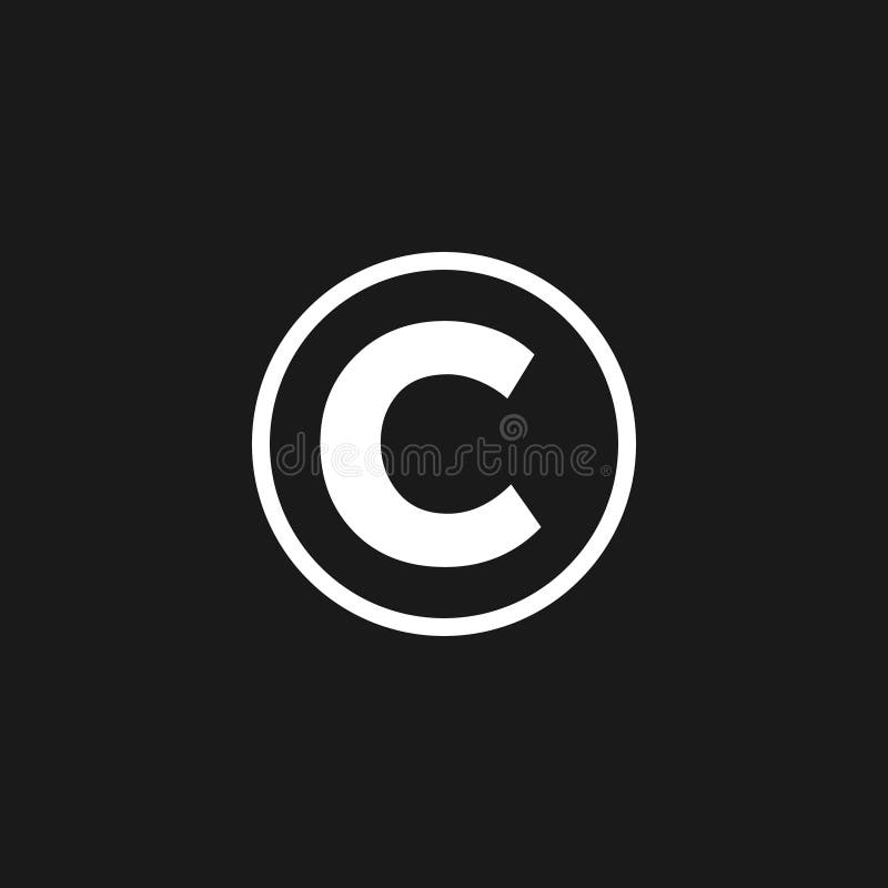 Copyright Symbol, Sign, Sticker. Design Element for Retrowave ...