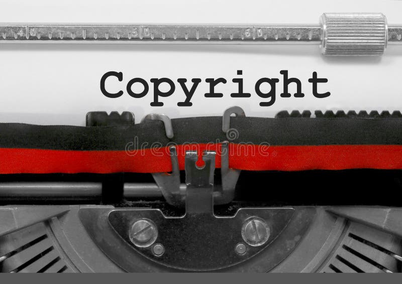 Copyright Text by the Old Typewriter on White Paper Stock Photo - Image ...