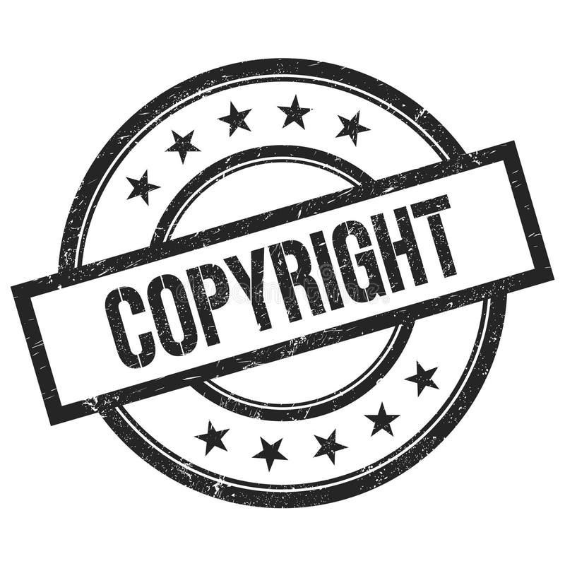 COPYRIGHT Text Written on Black Vintage Round Stamp Stock Illustration ...