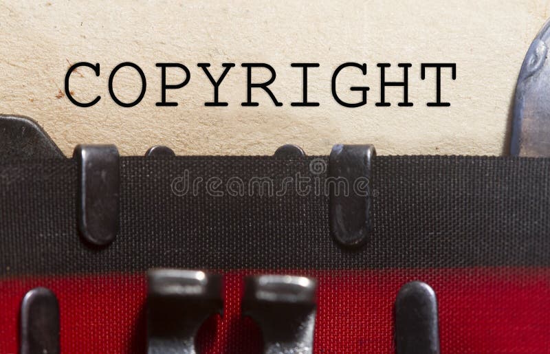 Copyright Typed on an Old Vintage Paper Stock Photo - Image of type ...
