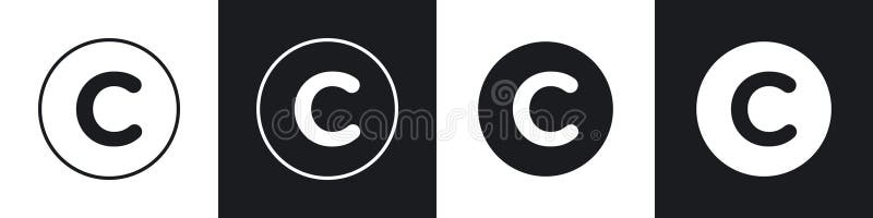 Copyright vecor icon set stock vector. Illustration of protection ...