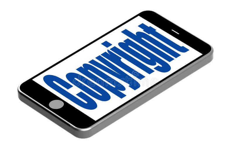 Copyright Word on Mobile Phone Stock Illustration - Illustration of ...