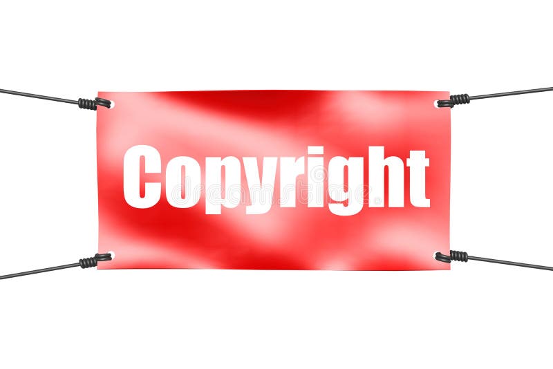 Copyright Word with Red Banner Stock Illustration - Illustration of ...