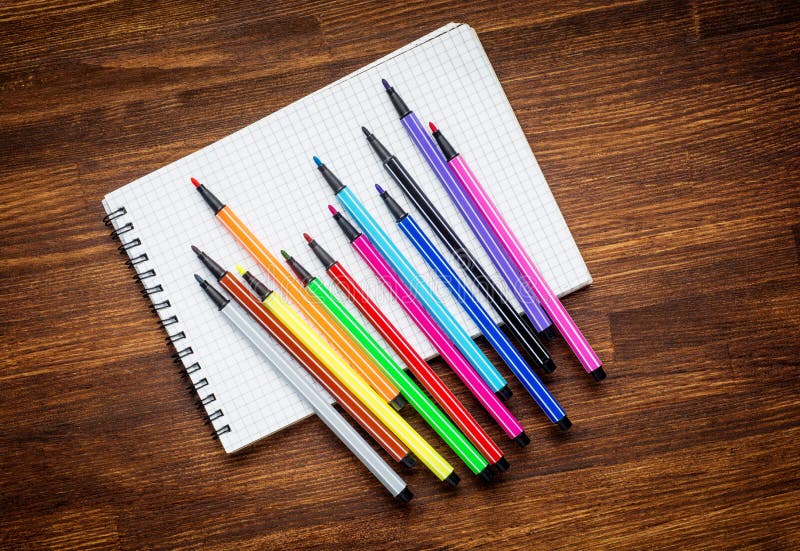 Copyspace Blank Sheet of White Paper Covered with Multiple Colorful ...