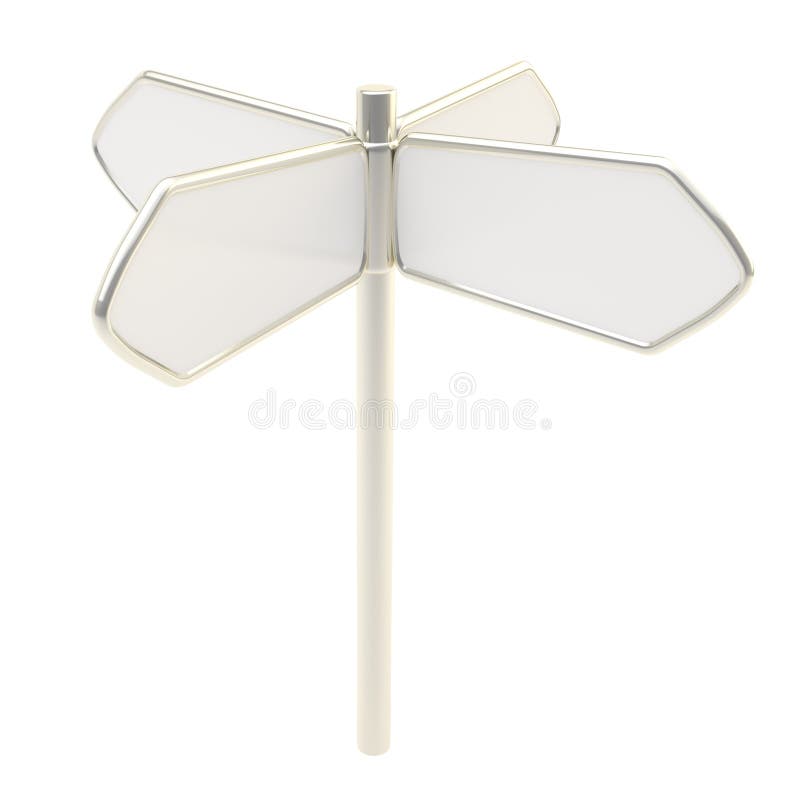 Copyspace Signpost Road Sign To the Four Sides Stock Illustration ...