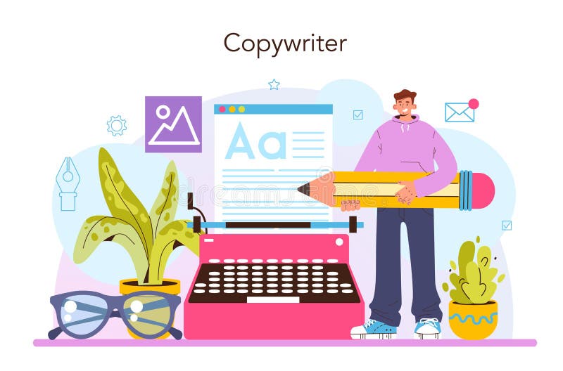 Copywriter Concept. Writing Texts and Layout Designing for Business ...