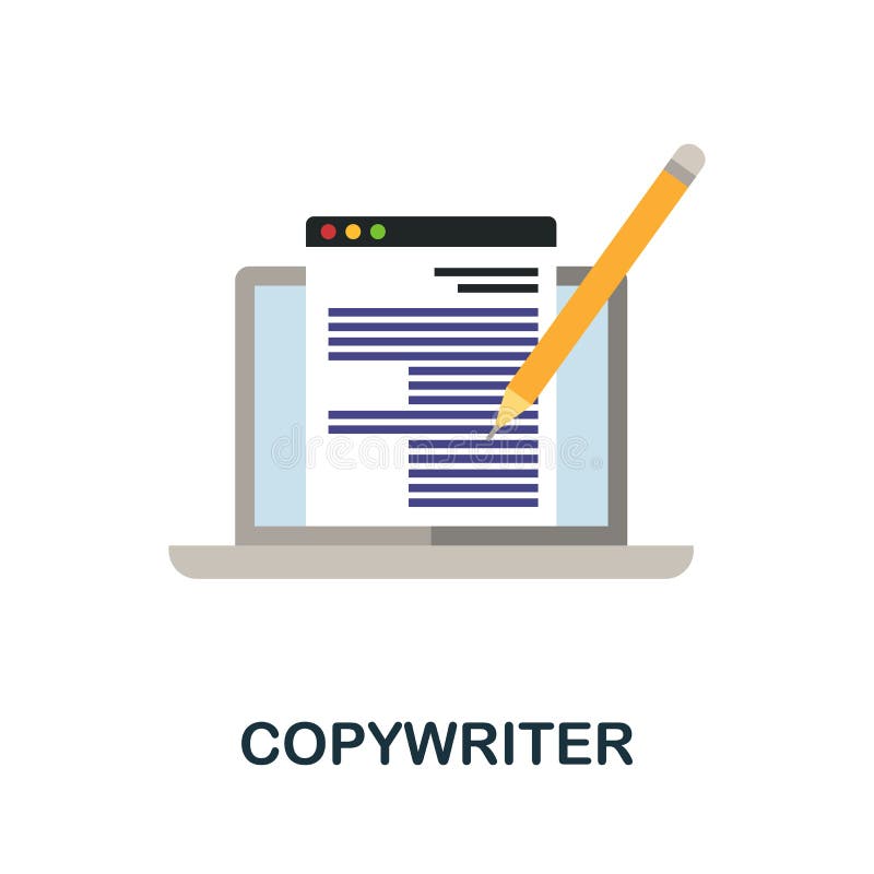Copywriter Flat Icon. Color Simple Element from Freelance Collection. Creative Copywriter Icon ...
