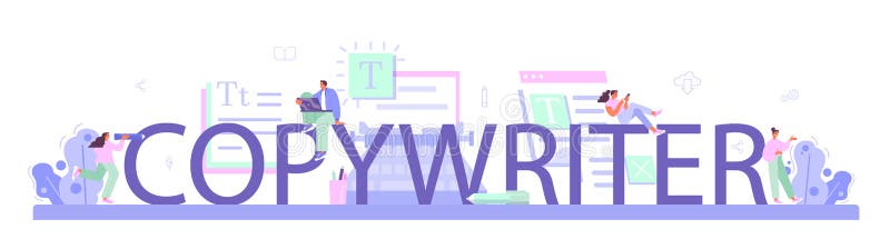 Copywriter Typographic Header. Writing Texts for Business Promotion ...