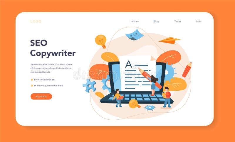 Copywriter Web Banner or Landing Page. Idea of Writing Texts, Stock ...