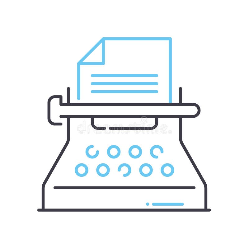Copywriter Work Line Icon, Outline Symbol, Vector Illustration, Concept ...