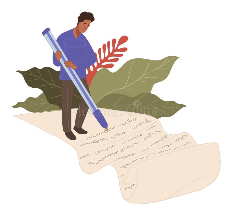 Man Writing Scroll Stock Illustrations – 134 Man Writing Scroll Stock ...