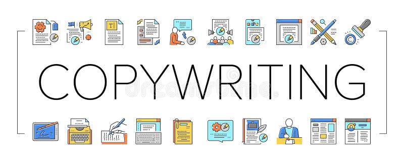 Copywriting Content Strategy Icons Set Vector . Stock Vector ... Copywriting Content Strategy Icons Set Vector . Stock Vector ...