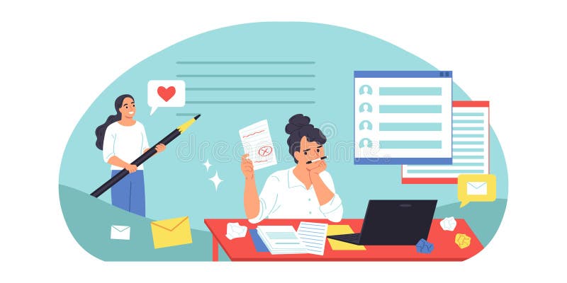 Copywriting Flat Concept stock illustration. Illustration of freelance ...