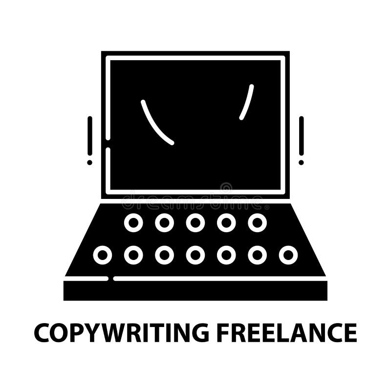 Copywriting Freelance Icon, Black Vector Sign with Editable Strokes ...