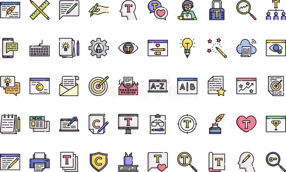 Copywriting High-Quality Vector Icons Collection with Editable Stroke ...