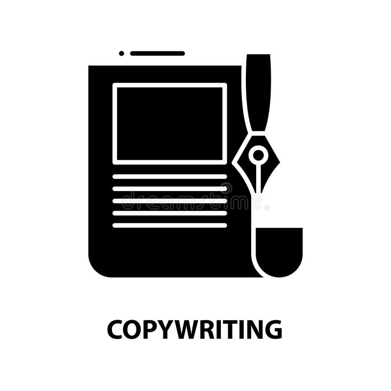 Copywriter Work Icon, Black Vector Sign with Editable Strokes, Concept ...
