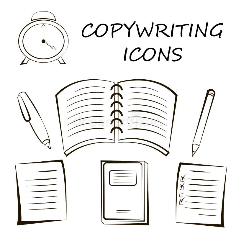 Copywriting Icon in Linear Style. Sketch Vector Illustration Stock ...