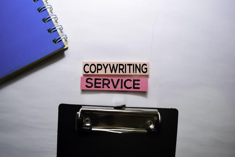 Copywriting Services Text on Top View on White Background Stock Photo ...