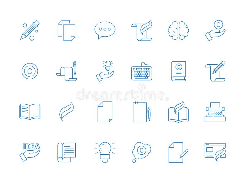 Copywriting Symbols. Writers Tools Books Hand Pen Article Ideas ...