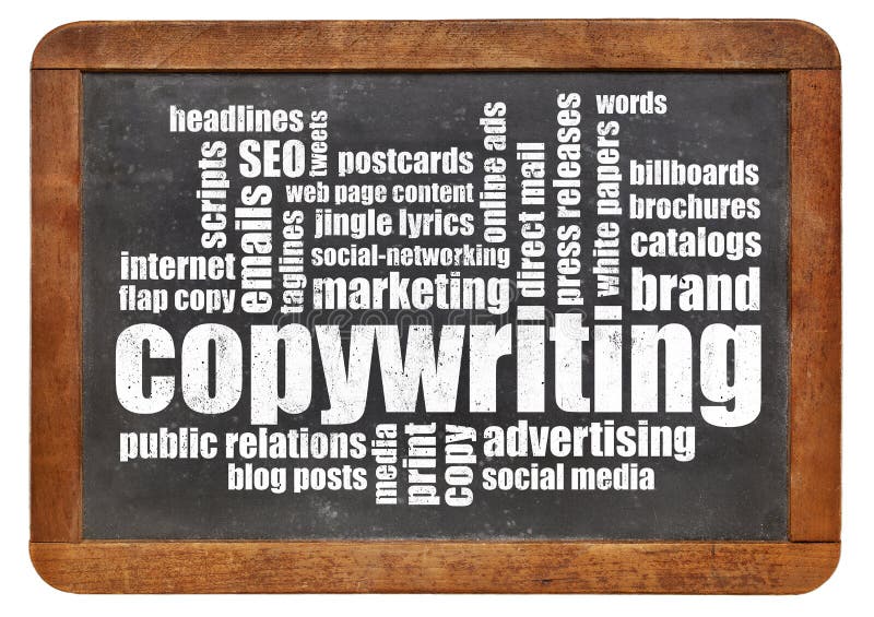Copywriting Word Cloud on Tablet Stock Photo - Image of coffee, cloud ...