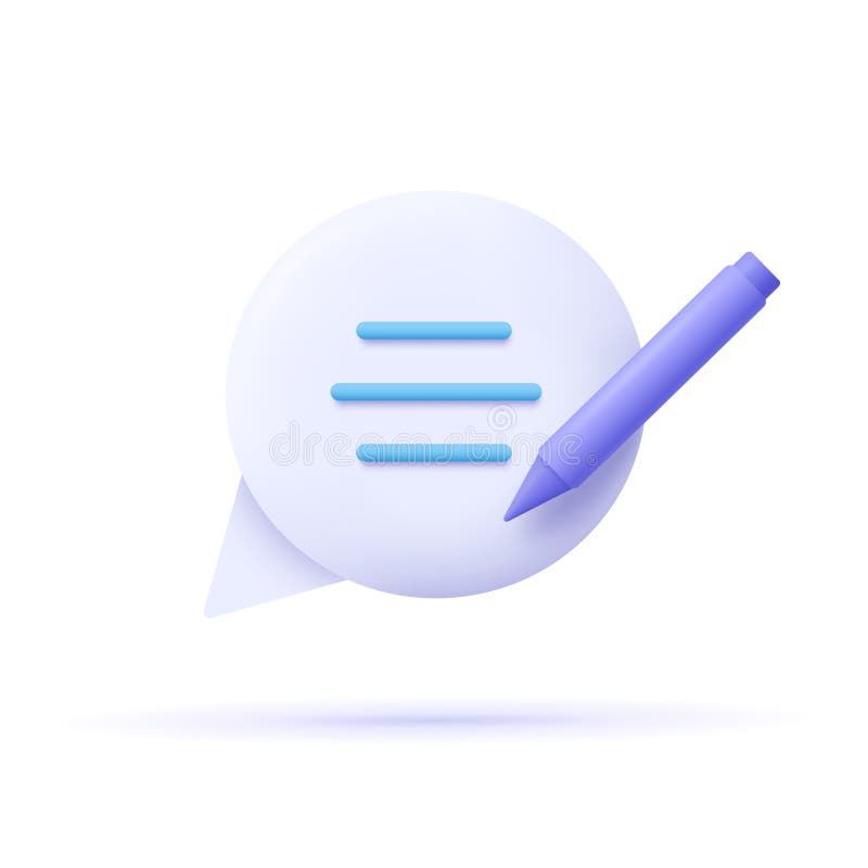 Copywriting, Writing Icon. Document Concept. Speech Bubble, Text and ...