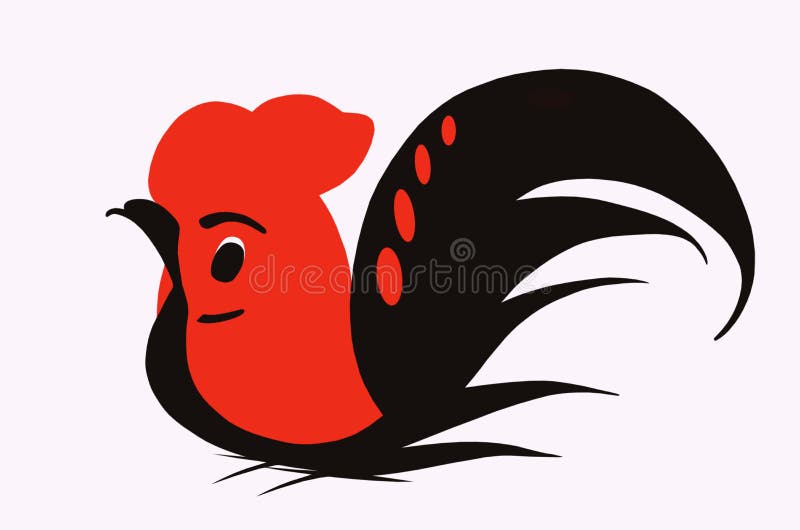 Coq rouge illustration stock. Illustration du aile, ferme - 58922675