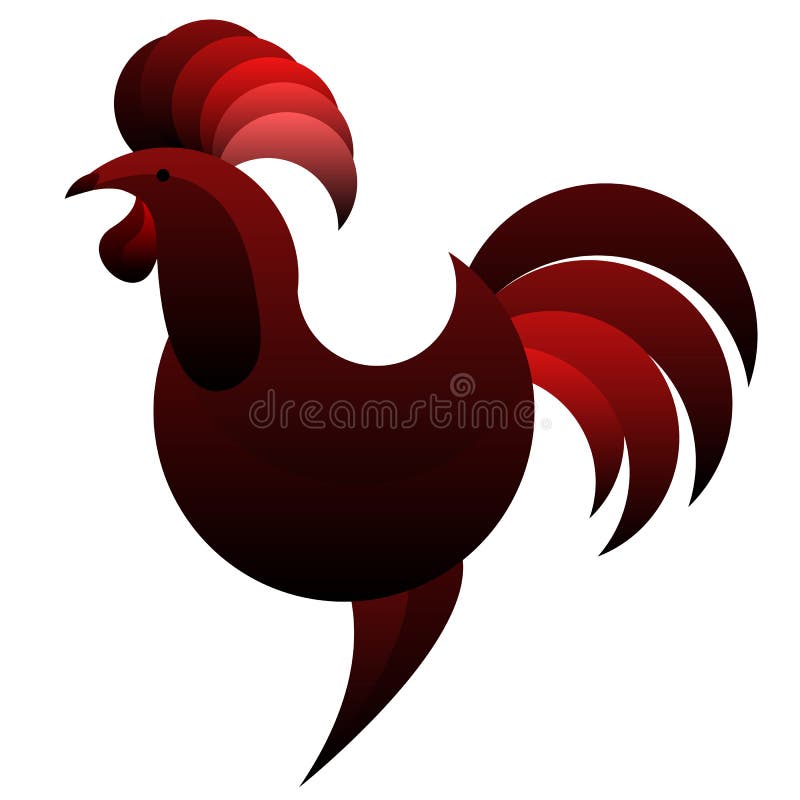 Coq rouge abstrait illustration de vecteur. Illustration du concepts ...
