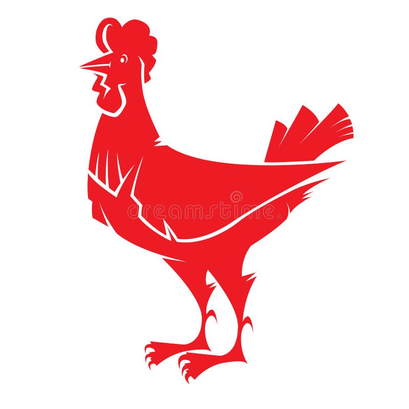 Coq rouge ardent 2017 illustration de vecteur. Illustration of ...