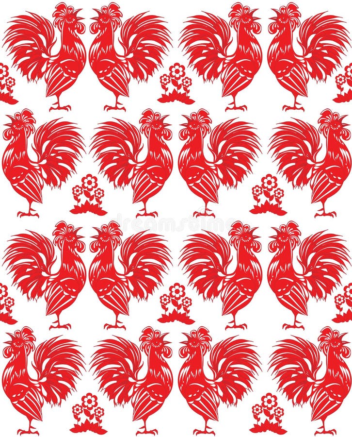 Coq Rouge Sur Un Fond Blanc Illustration de Vecteur - Illustration du ...